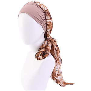 Gragengs Headwear for Women Sleep Beanie Head Scarf for Bald Wraps Cancer Hats Turbans (Khaki)