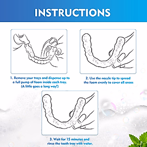 Aligner Cleaner, Denture Cleaner and Whitener Paste Foam Perfect for Sports Mouth Guard and Denture, Fast-Acting Alternative to Retainer Cleaner Tablets, Whitens Teeth and Fights Bad Breath 2 Pack