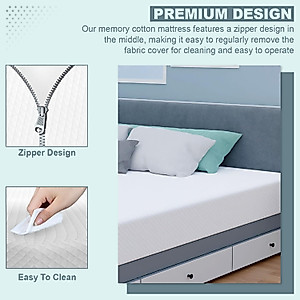 Dopinmin Queen Mattress,5 Inch Memory Foam Mattress Medium Firm Memory Foam for Pressure Relief & Fresh Cool Sleep,Removable Washable Mattress Cover,Memory Foam Mattress,White