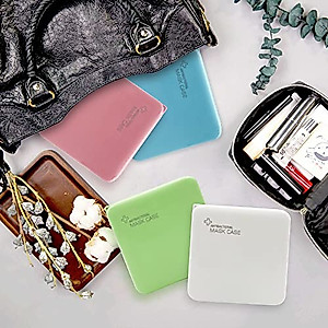 LYFJXX Mask Storage Case,4 Pack Portable Plastic Mask Storage Case, Reusable Mask Organizer to Protect and Store Disposable Masks Blue