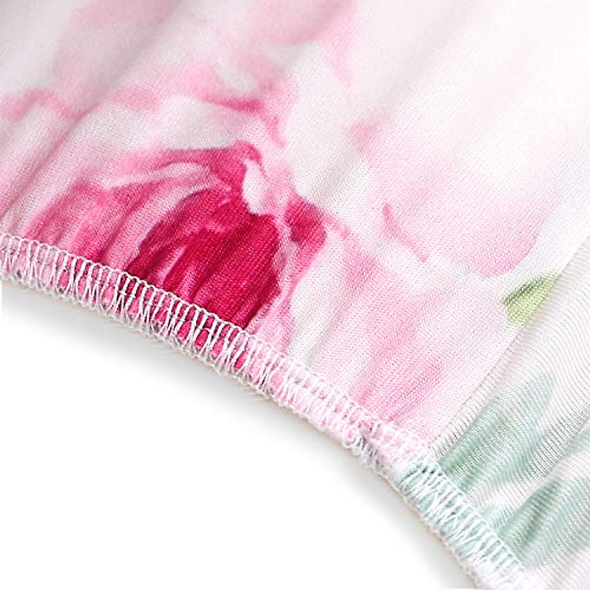 HOMRITAR Crib Sheet for Girls, Super Soft Jersey Knit Crib Sheet with Floral Design Fitted Standard Crib and Toddle Mattresses, 28"x 52"x 9'' Silky Baby Sheet, Bluch Watercolor