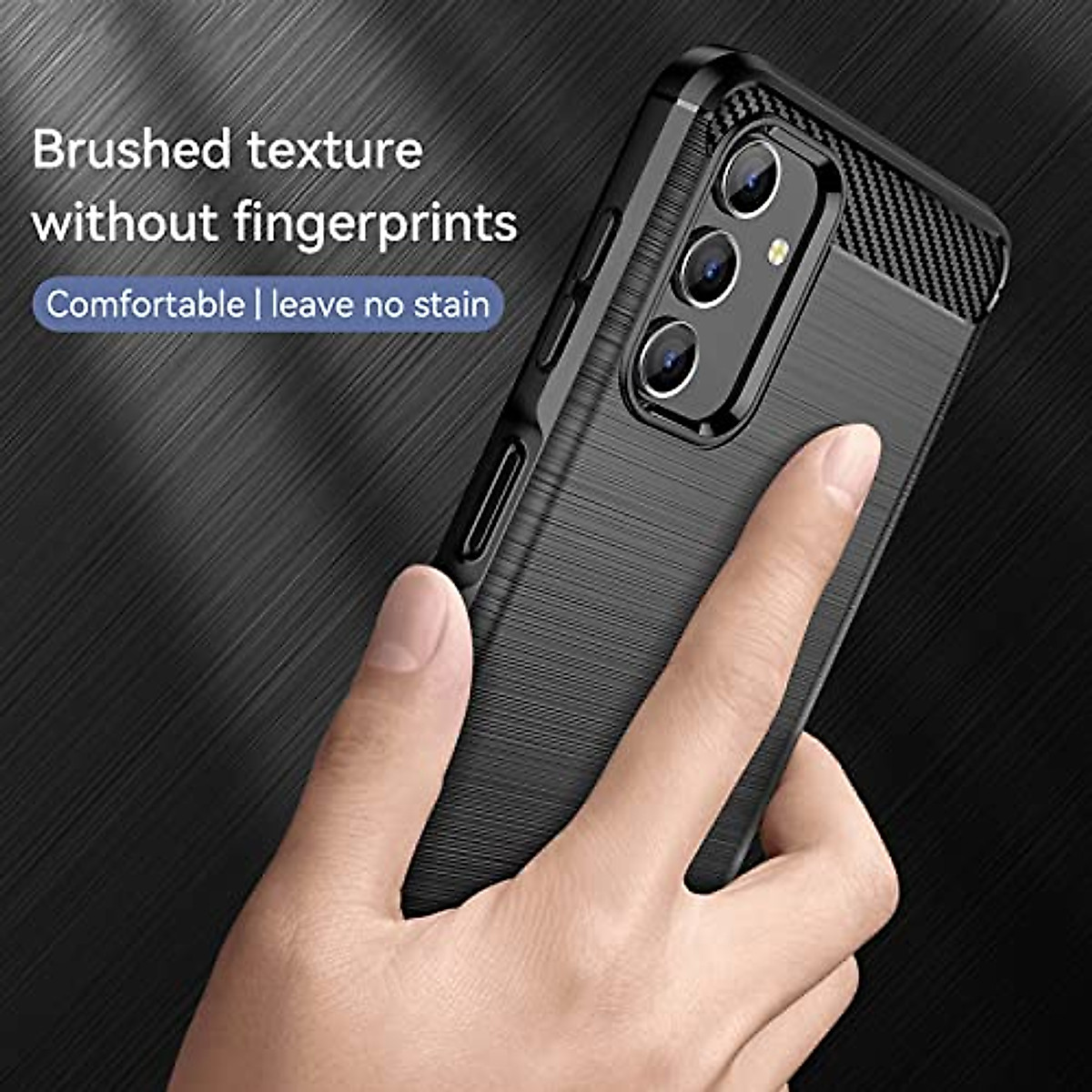 Samsung A13 5G Case,Galaxy A13 Case,with HD Screen Protector,Shock-Absorption Flexible TPU Bumper Cove Soft Rubber Protective Case for Samsung Galaxy A13 5G (Black Brushed TPU)