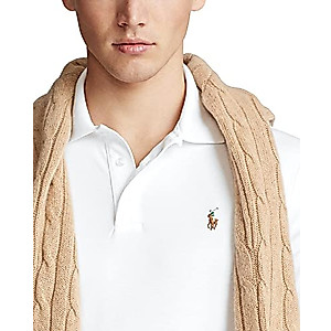 POLO RALPH LAUREN Men's Big and Tall Short Sleeve Pima Soft-Touch Polo Shirt (4XB, WhiteSigPny)