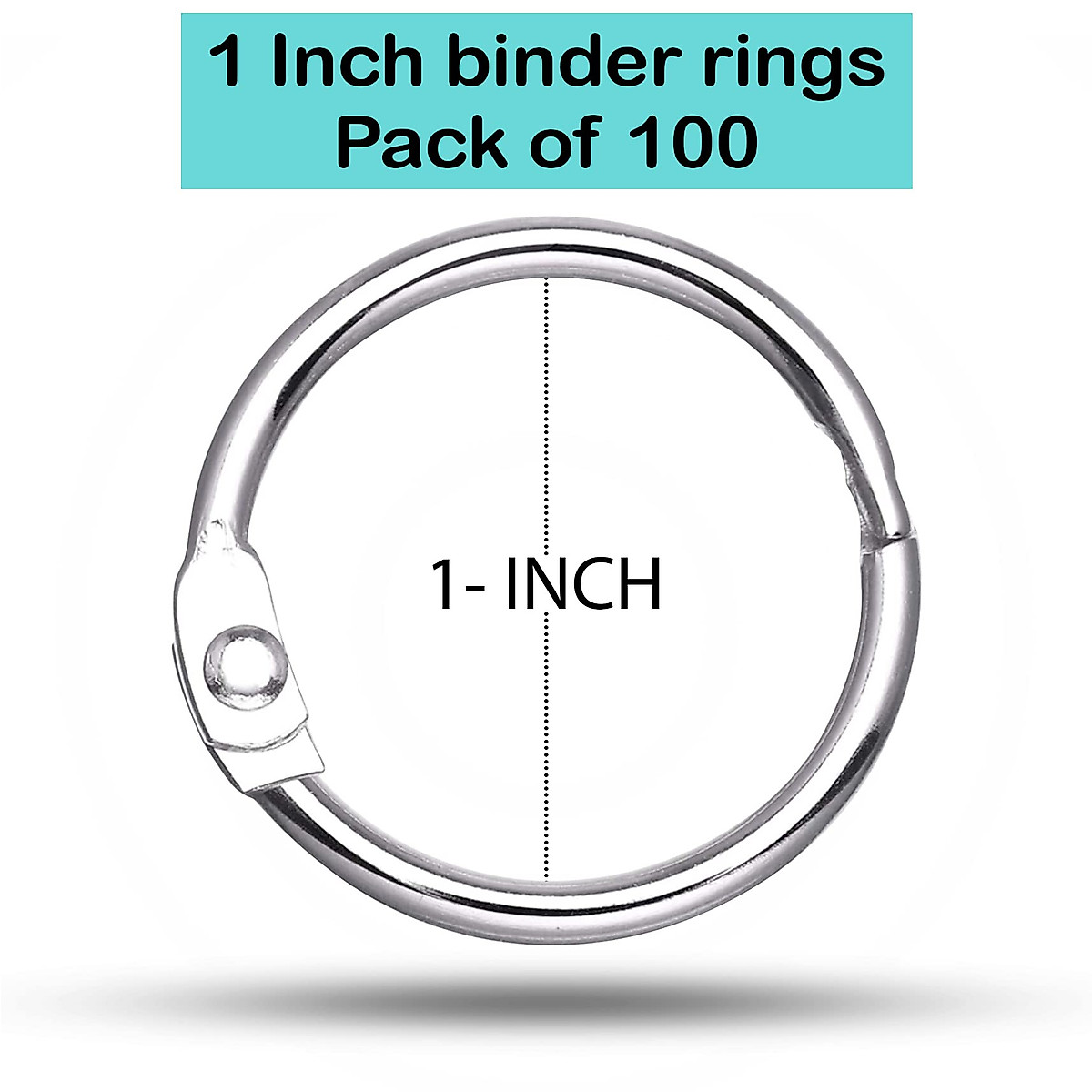 Binder Rings, 1 Inch - 100 Pack Metal Rings, Heavy Duty Steel Book Rings - Use for Paper Rings, Key Rings, Binder Ring, Metal Rings for Index Cards Great for Home, School, and Office