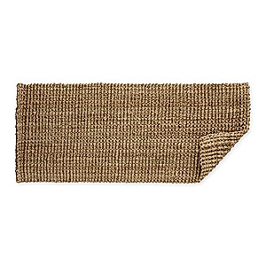 J & M Home Fashions Eco-Friendly Sturdy Rolled Natural Indoor/Outdoor Jute Rug, 22x60", 1-Piece, Natural