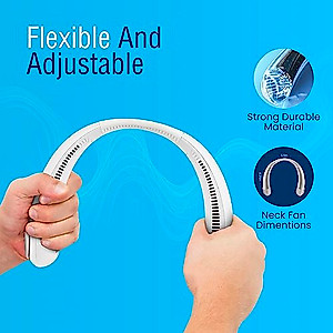 NEXAIR Portable Neck Fan - 3 Speed Rechargeable Bladeless Neck Cooler, Quality Comfortable Lightweight, Personal Neck Fan For Women & Men Modern Design, Great Cooling Fan For Travel, Outdoors & Sports
