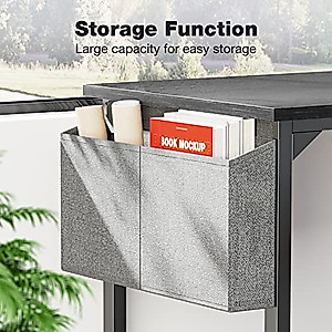 OLIXIS Computer Small Desk 32 Inch Home Office Writing Study Work Storage Bag Headphone Hooks Simple Modern Wood Kids Student Table