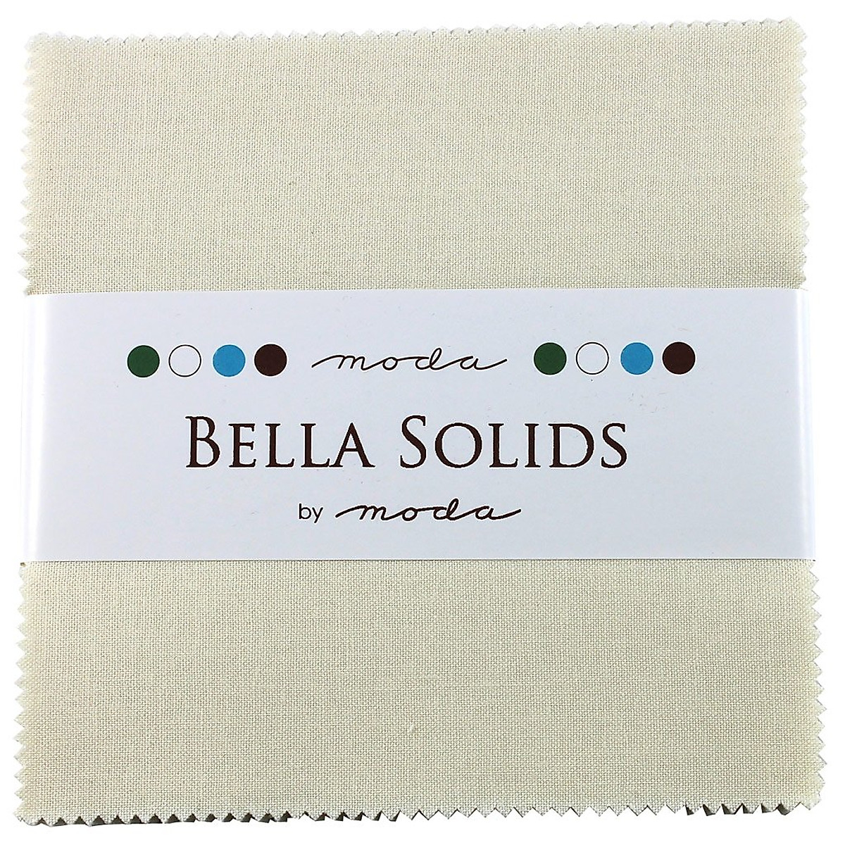 MODA Bella Solids Ivory Charm Pack Fabrics; 42-5" Quilt Squares