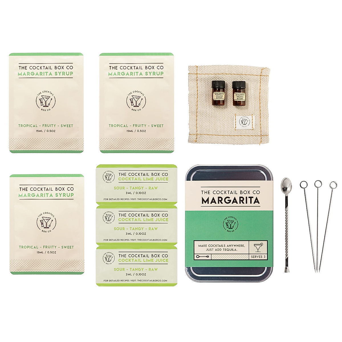 The Cocktail Box Co. Margarita Cocktail Kit - Premium Cocktail Kits - Make Hand Crafted Cocktails. Great Gifts for Him or Her Cocktail Lovers (1 Kit)