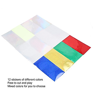VBESTLIFE Fish Scales Tape Sticker, 12Pcs Mixed Color Laser Adhesive Film Refit Material Holographic Fishing Lure Sticker