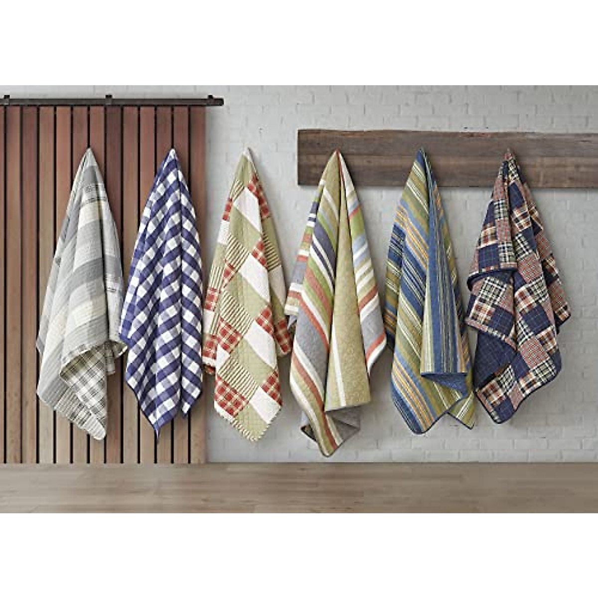 Eddie Bauer Home - Queen Quilt Set, Cotton Reversible Bedding with Matching Shams, Home Decor for All Seasons (Fairview Grey, Queen)