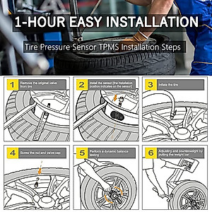 Marsflex TPMS Sensor Compatible for Jeep Grand Cherokee Dodge Ram 1500 Chrysler Fiat, Tire Pressure Monitoring System Replaces# 56029398AA, 56029398AB, 68241067AA, 68241067AB 433MHz
