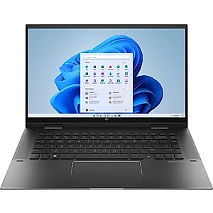 HP Newest Envy x360 2-in-1 Laptop, 15.6" Full HD Touchscreen, AMD Ryzen 7 5700U 8-Core Processor, 64GB RAM, 2TB SSD, Backlit Keyboard, HDMI, Webcam, Wi-Fi 6, Windows 11 Home, Stylus Pen Included