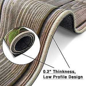 Kitchen Rugs Sets 2 Piece Floor Mats 3 Sunflower on The Wooden Table Doormat Non-Slip Rubber Backing Area Rugs Washable Carpet Inside Door Mat Pad Sets (15.7" x 23.6"+15.7" x 47.2")