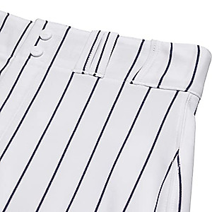 CHAMPRO Triple Crown Knicker Style Baseball Pants with Knit-in Pinstripes and Reinforced Sliding Areas, White,Navy, x-Large