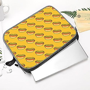 Funny Hot Dog Lover Pattern Laptop Sleeve Case Protective Notebook Carrying Bag Travel Briefcase 14inch