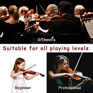 HAOYUE Violin Bow - Lightweight Violin Bows 4/4 Full Size - Brazilwood Violin Bow-Crescent Balanced Bow-Violin Bow Professional(Red)