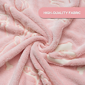 Blankets for Girls, Kids, Puppy Blankets for Small Dogs, Soft Fuzzy Plush Fleece Blanket for Boys, Girls, Teens, Toddlers, Birthday Gift, Large 50" X 60" (Pink)