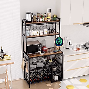 yacchi home Buffet Cabinet with Storage Double-Layer Design,47" Large Sideboard Cabinet with 3 Drawers and Movable Laminate, Durable Wood Coffee Bar Cabinet for Kitchen Dining Room (Black)