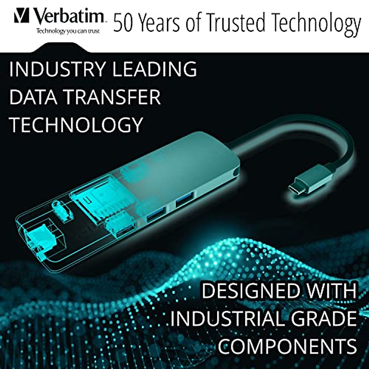 Verbatim 9-in-1 USB C Hub Adapter - 100W Power Delivery, USB 3.0, SD Card Readers, Gigabit LAN, 3.5mm Port for USB C Laptops
