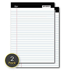 iScholar Notable White Legal Pad, 8.5 x 11 Inches, 50 Sheets per Pad - Pack of 2 (68112)