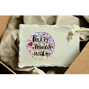 500 Thank You Holographic Stickers 1.5" | Pretty Things Inside | Stickers for Valentine's Day - Thank You Stickers | Happy Mail | Supplies Small Business - Heart Labels Envelopes Sealing Stickers