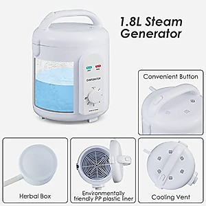 Smartmak Portable Steam Sauna Kit, Personal Full Body at Home Spa Tent with 1.8L 900 Watt Steam Generator, Single Person Sauna Steamer, Timer for Detox Relaxation (L 33.5”x W 33.5”x H 41.4”, Grey)