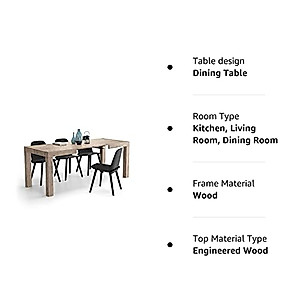 Mobili Fiver, First Extendable Table, Oak, Made in Italy