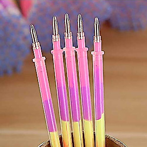 Opla3ofx 10Pcs Colorful 0.5mm Gel Ink Pen Refills Glitter School Drawing Write StationeryFine point, Durable and Smoth to Write1#