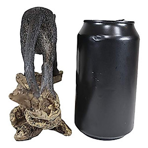 Ebros Gift Black Panther Cougar Prowling On Distressed Tree Log Figurine 8" Long Wildlife Black Jaguar Ghost Forest Hunter Sculpture Home Decorative Accent