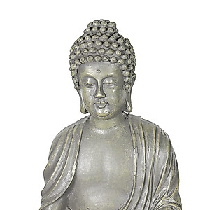 BBabe 11.4inches Sitting Buddha Fountain, Led Indoor Waterfall Fountain Fengshui Meditation Relaxing Decor for Home Office