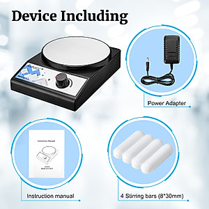 ANPOOZ Magnetic Stirrer with 4 PCS Stir Bars, Stir Plate 3000RPM Magnetic Mixer 3000mL Lab Stirrers (No Heating)