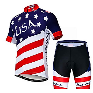 Men's Cycling Jerseys Set, Breathable Bicycle Clothing Road Bike Clothes Quick Dry Biking Jersey Size S-3XL