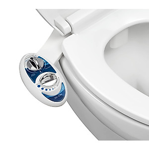 MAYFAIR 1880SLOW 000 Caswell Toilet Seat will Slowly Close and Never Loosen, ELONGATED & LUXE Bidet NEO 185 - Self-Cleaning, Dual Nozzle, Non-Electric Bidet Attachment for Toilet Seat