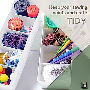 Uncluttered Designs Drawer Dividers (5 Set) Handy Stackable Organizers in Durable Plastic For Your Underwear, Crafts, Baby Clothes & Office Storage (White)