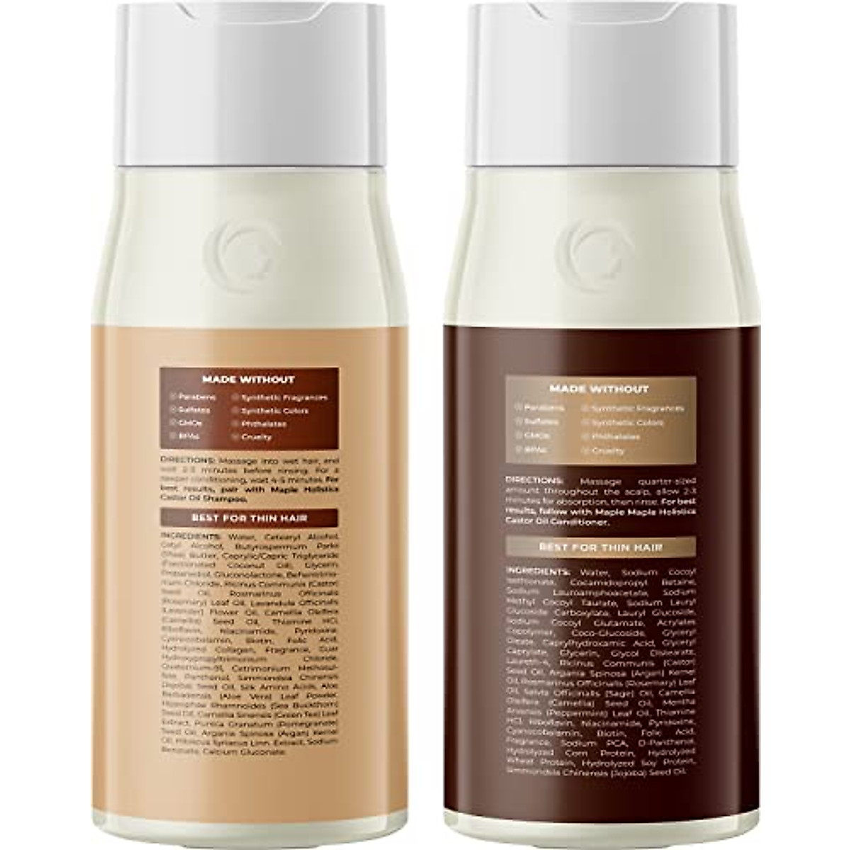 Jamaican Black Castor Oil Shampoo and Biotin Collagen Keratin Conditioner Set for Scalp Care - Sulfate-Free for Fine Hair and Dry Scalp