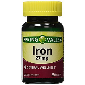 Spring Valley - Iron 27 mg, 250 Tablets by Spring Valley