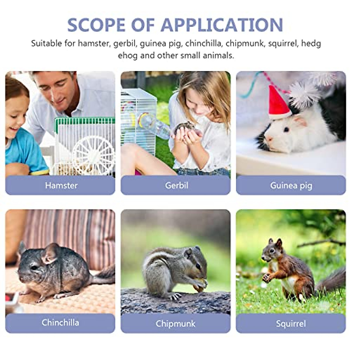 Ipetboom 1Pc Hamster Carrier, Bird Carrier Critter Cage Hamster Carrier Bag Portable Hamster Cage Travel Bag with Water Bottle Outdoor Handbag for Small Animals, Purple