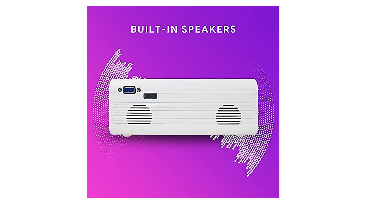 Ematic EPJ590WH Portable Projector | 200" Screen, HDMI