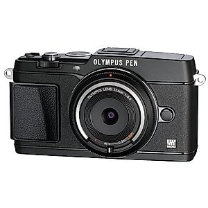 Olympus E-P5 16.1MP Mirrorless Digital Camera with 3-Inch LCD- 15mm body cap lens BCL-1580 set (Black) - International Version (No Warranty)