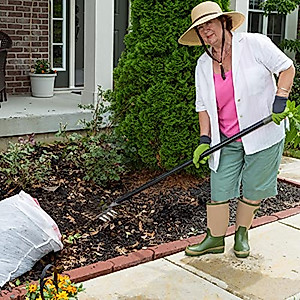 Geraffely Dethatcher Rake - Metal Hand Rakes for Gardening, Weeding,Garden Yard Lawn Heavy Duty Carbon Steel Rake, Cultivator Garden Tool Dethatcher Rake