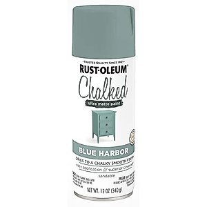 Rust-Oleum 374164 Chalked Ultra Matte Spray Paint, 12 oz, Blue Harbor