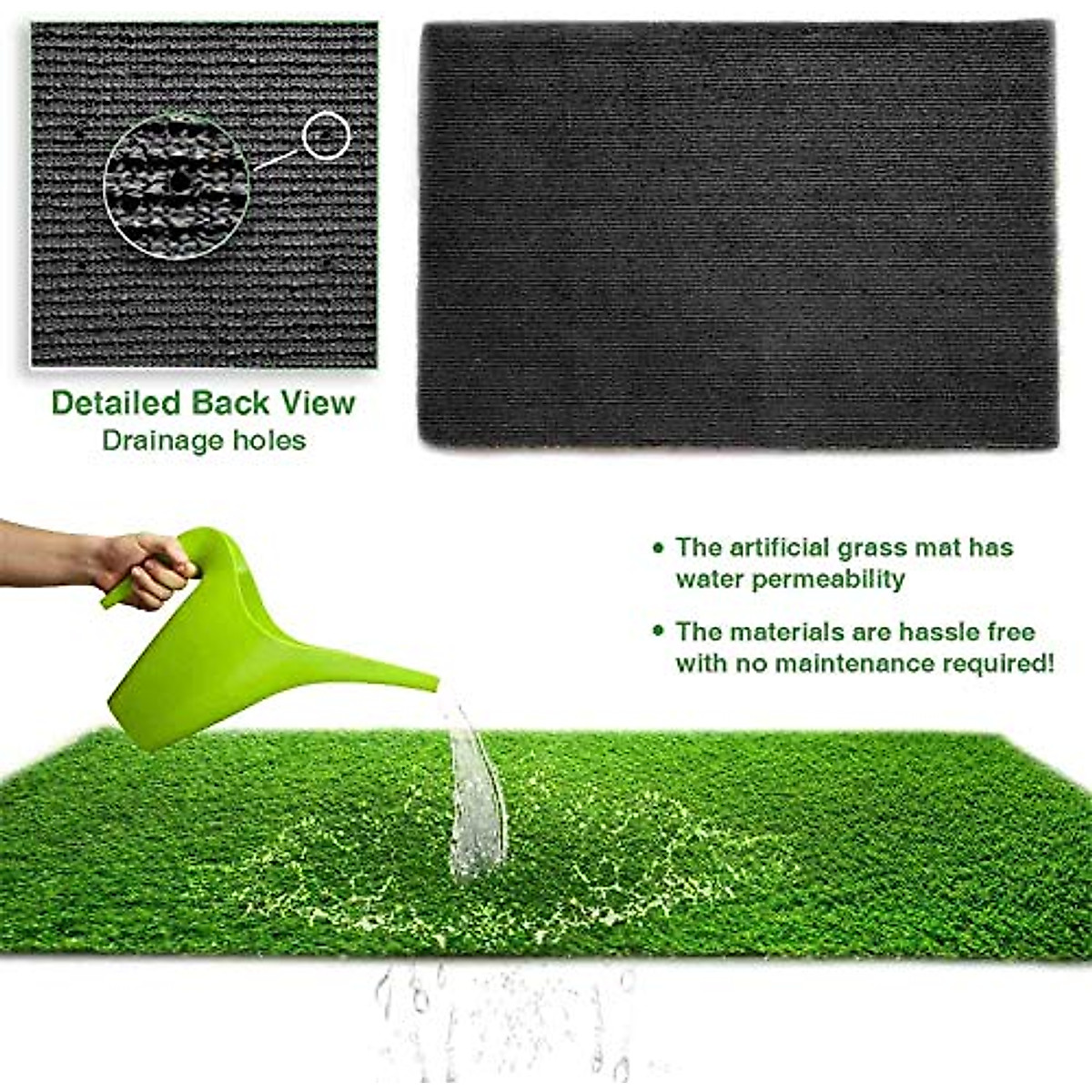 Realistic Deluxe Artificial Grass Synthetic Thick Lawn Turf Carpet (7 FT x 15 FT (105 Square FT))