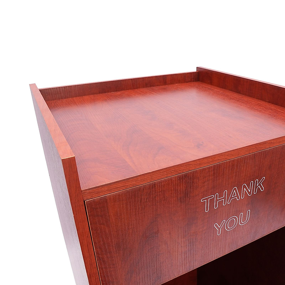 Yellulu Commercial-Grade Trash Receptacle, 27.24Qt Restaurant Fast Food Trash Bin,Wooden Restaurant Trash Can Cabinet | with Tray Top | Swing-Open Door Design | Foldable Canvas Trash Bag | Brown