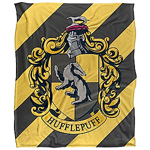 Harry Potter Hufflepuff Crest 4 Officially Licensed Silky Touch Super Soft Throw Blanket 50" x 60"