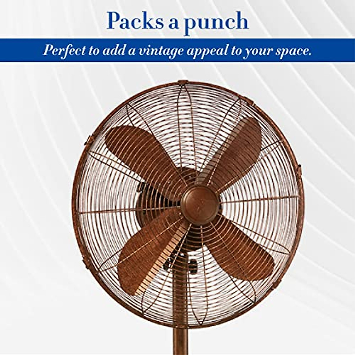 Designer Aire Oscillating Indoor/Outdoor Standing Floor Fan for Cooling Your Area Fast - 3-Speeds, Adjustable 40-51 Inches in Height, Fits Your Home Decor