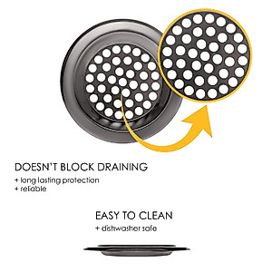 Hair Shower Drain Catcher, Kitchen Sink Strainers 3", Outside Drain Protector, Small Drain Catcher, Toilet Drain Cover (Pack of 2)