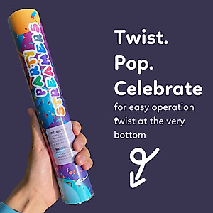 6 Pack No MESS Streamer Confetti Cannon Confetti Poppers | Shiny Multicolor Streamers | TUR Party Supplies | Launches Up to 25ft | Giant (12 in) | Party Poppers for Graduation, Birthdays, Weddings