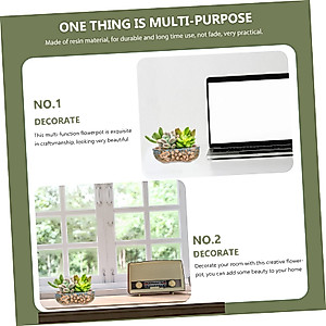 YARNOW 1pc Love with Office for Porcelain Cactus Planters Simple Bonsai Drainage Flowerpot Floral Shallow Glazed Adornment Garden Large Ceramic Vintage Gift Chic Style Succulent Hole