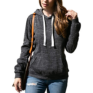 DOUBLJU Basic Lightweight Pullover Sweater Top Essential Comfy Casual Hoodie Sweatshirt for Womens Clothes with Plus Size